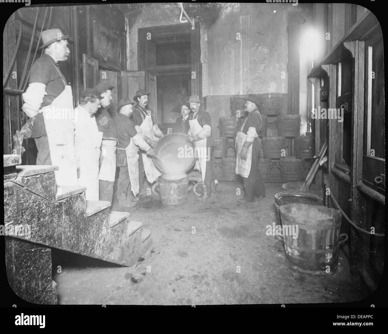 This photograph shows employees at the San Francisco Mint in the ...