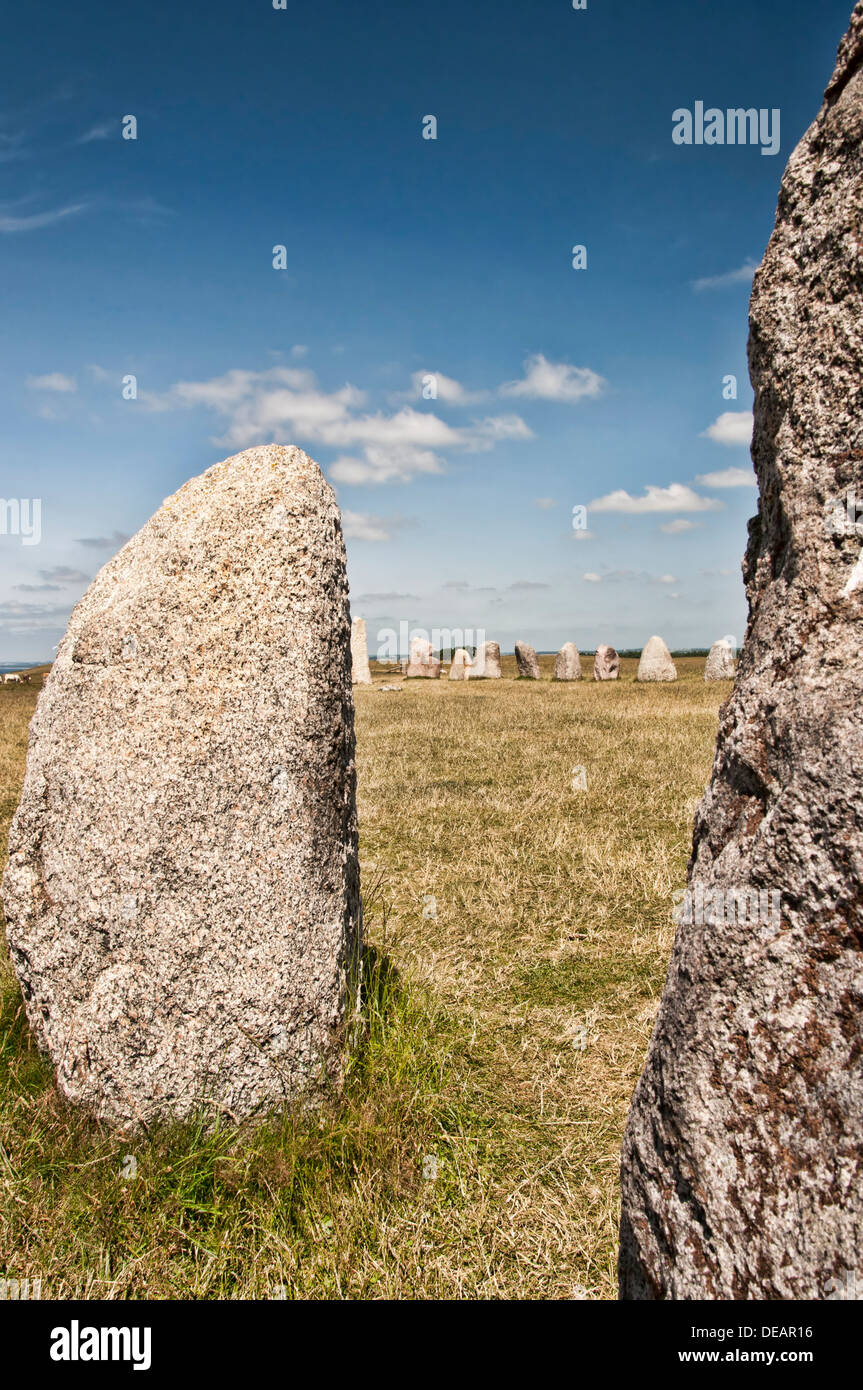 Sweden's most famous standing stones is arranged in the shape of a boat ...