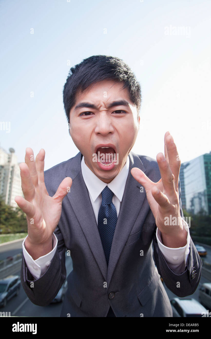 Businessman yelling street hi-res stock photography and images - Alamy