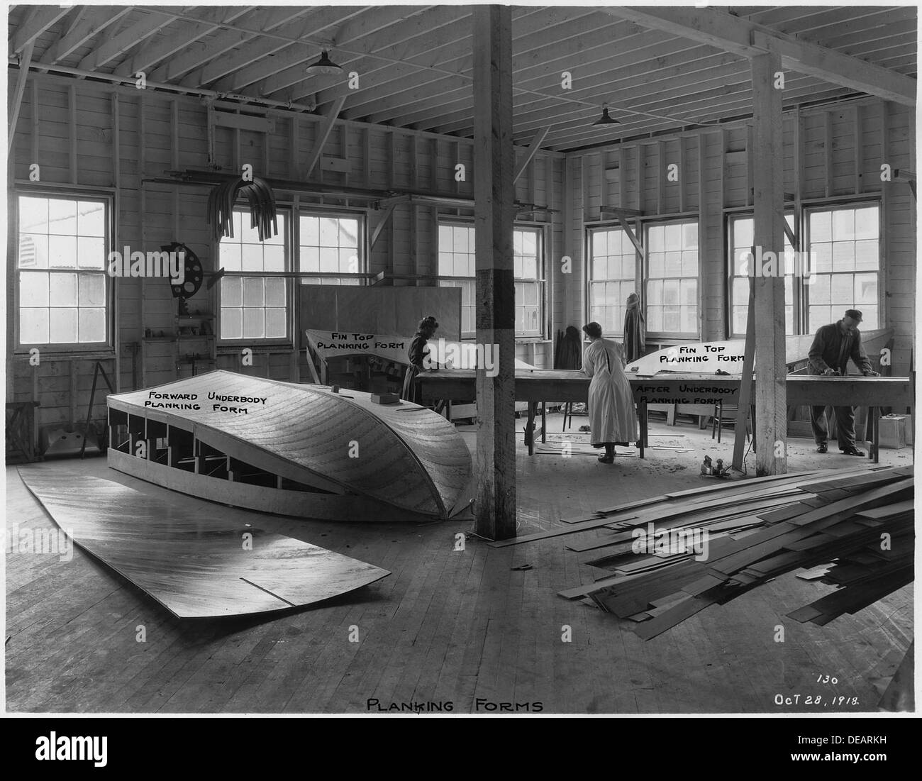 Planking forms used in construction processes to support or shape ...