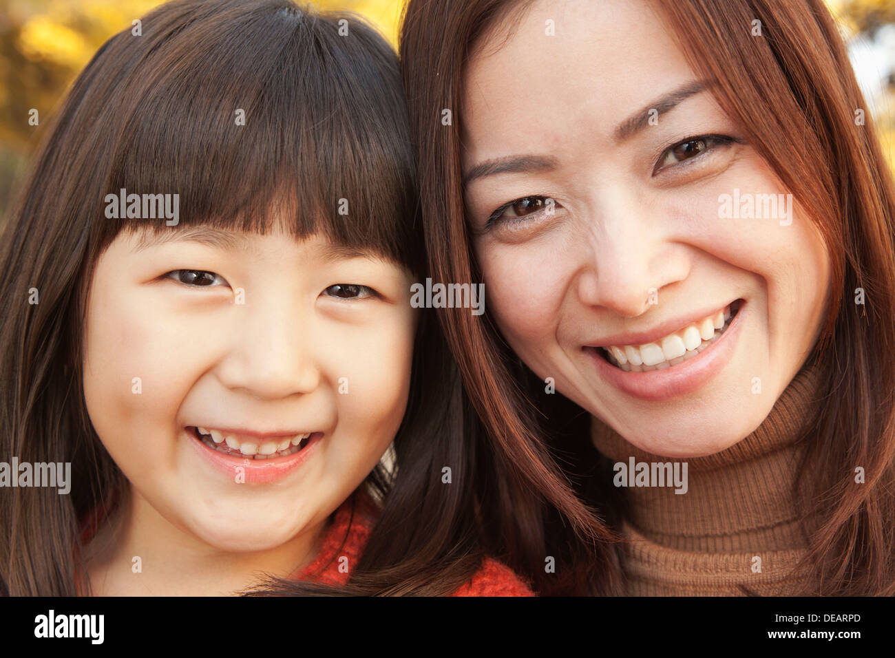 Mother and Daughter autumn Portrait Stock Photo - Alamy