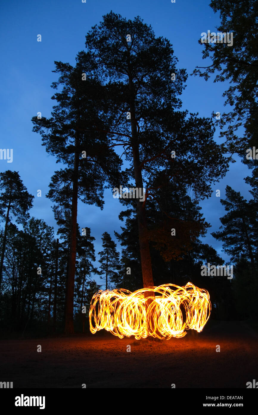 Spinning fire in the sky hi-res stock photography and images - Alamy