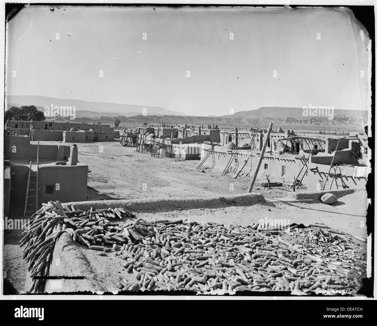 A depiction of Pueblos, the native communities of the Southwestern ...