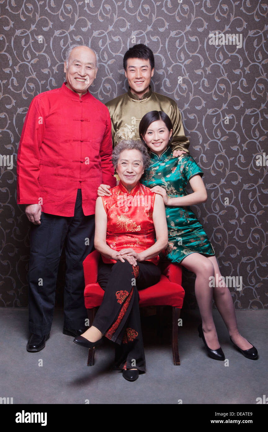 Multi generation family in traditional chinese hi-res stock photography ...