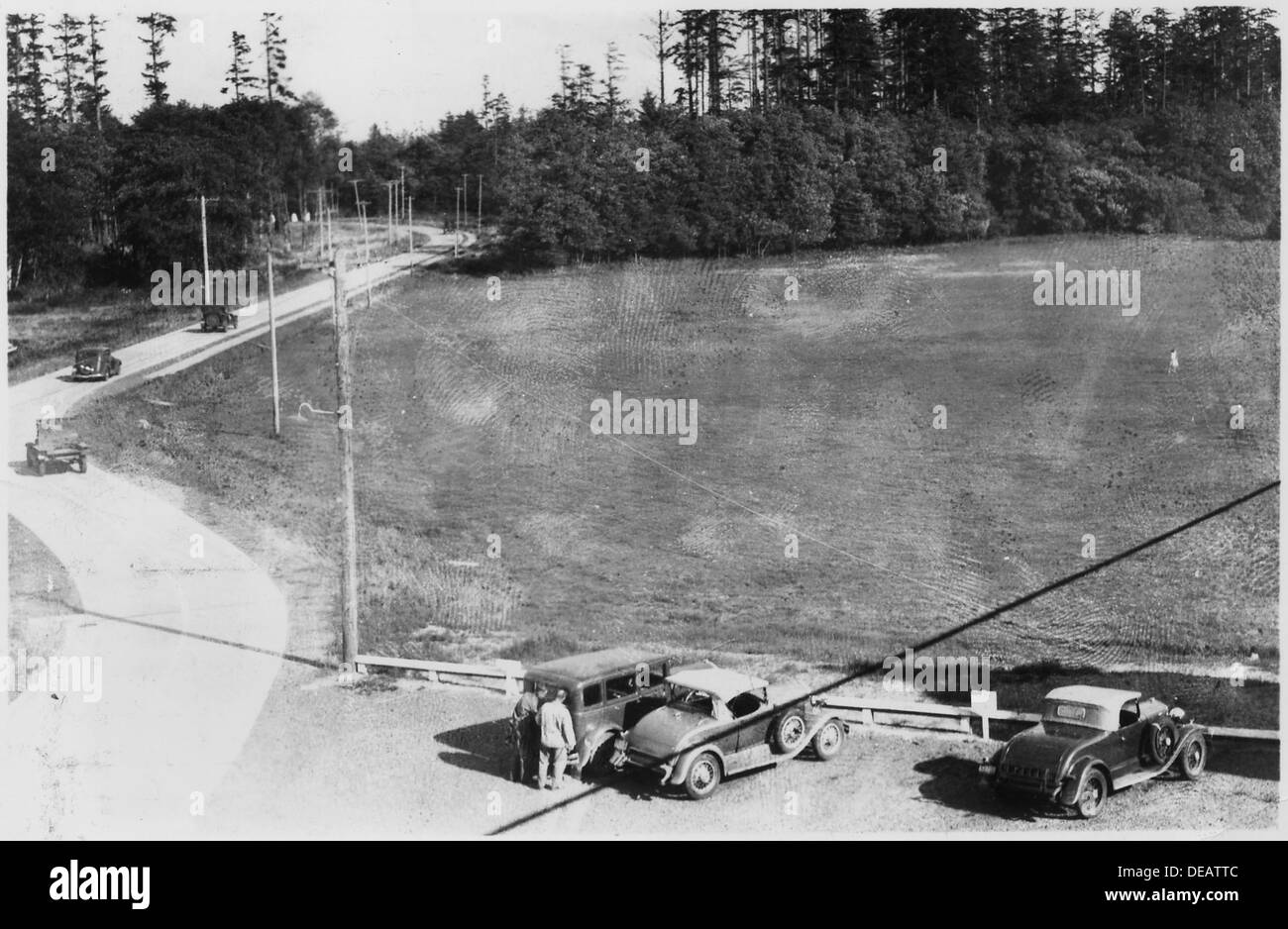 This image shows the road leading to the main gate and ball field at ...