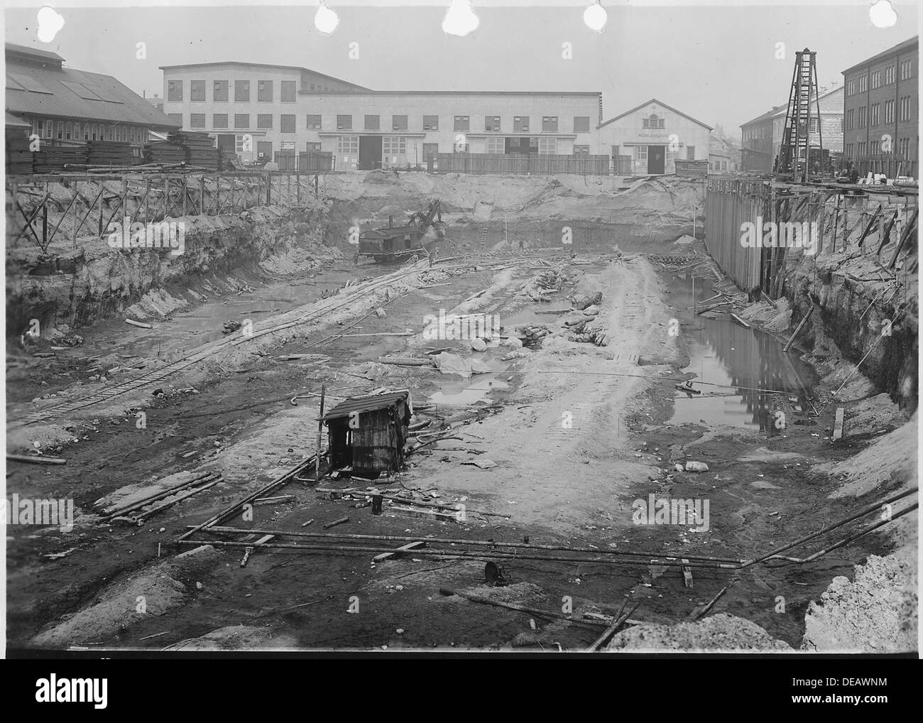 A general view of the excavation site for shipbuilding, taken from the ...