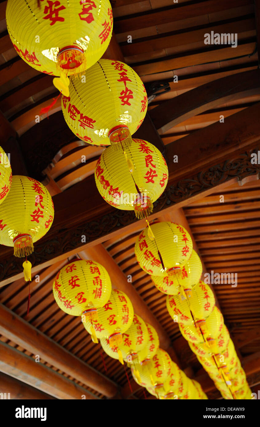 Colourful lanterns at a holy shrine in Taipei, Taiwan Stock Photo - Alamy