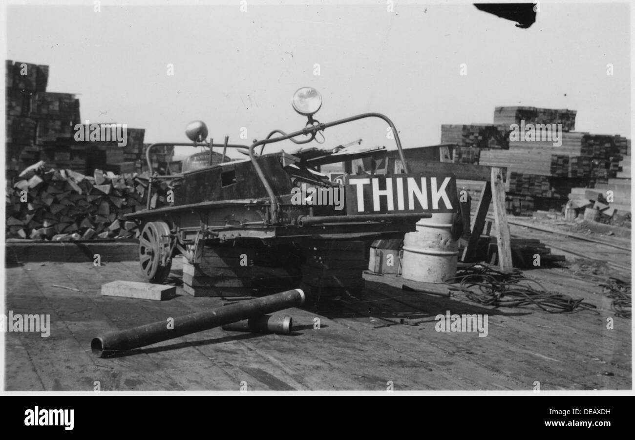 A broken C.C.C. Speeder at South Jetty in Grays Harbor, Washington ...