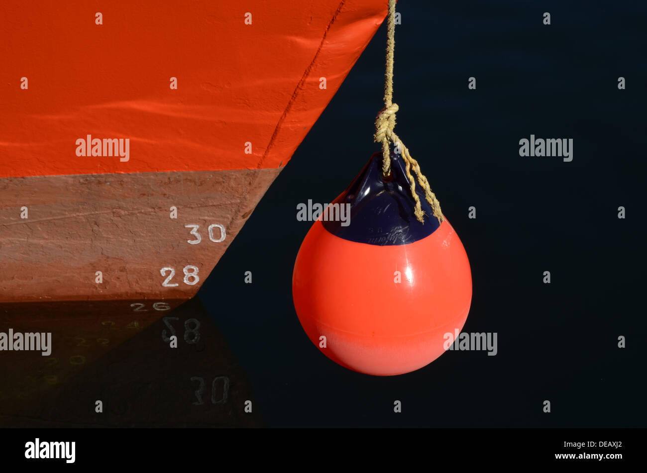 Front part of a red boat hull Stock Photo - Alamy