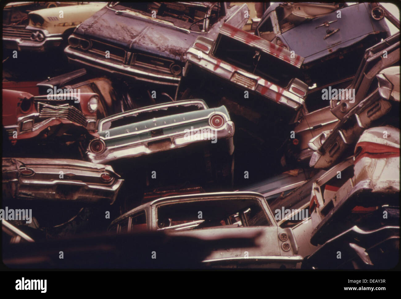 Stacked autos are crushed and shipped to japan hi-res stock photography ...