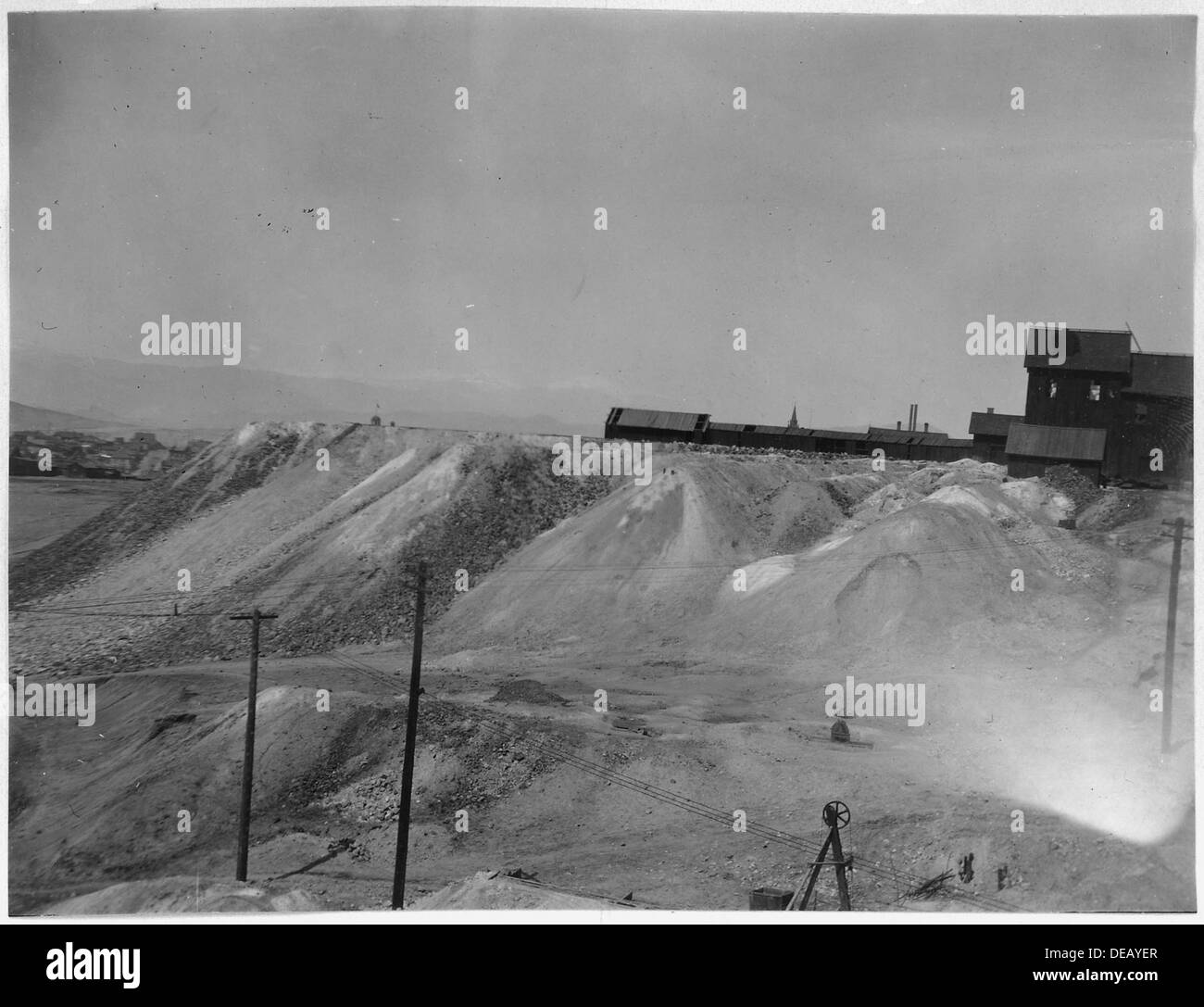 The tailings from the W. Graystone operation, a mining site, display ...