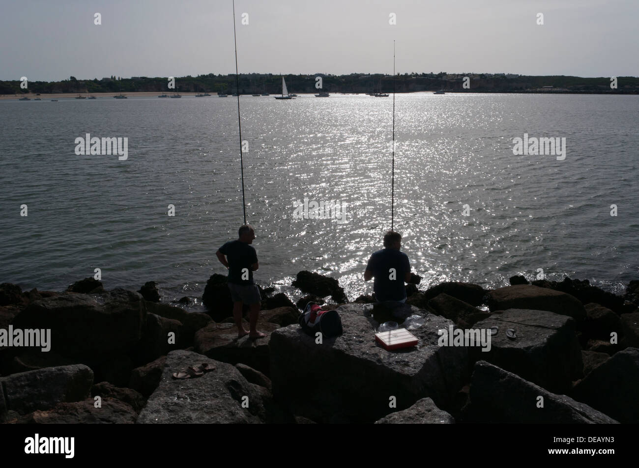 Fishing on river two rods hi-res stock photography and images - Alamy