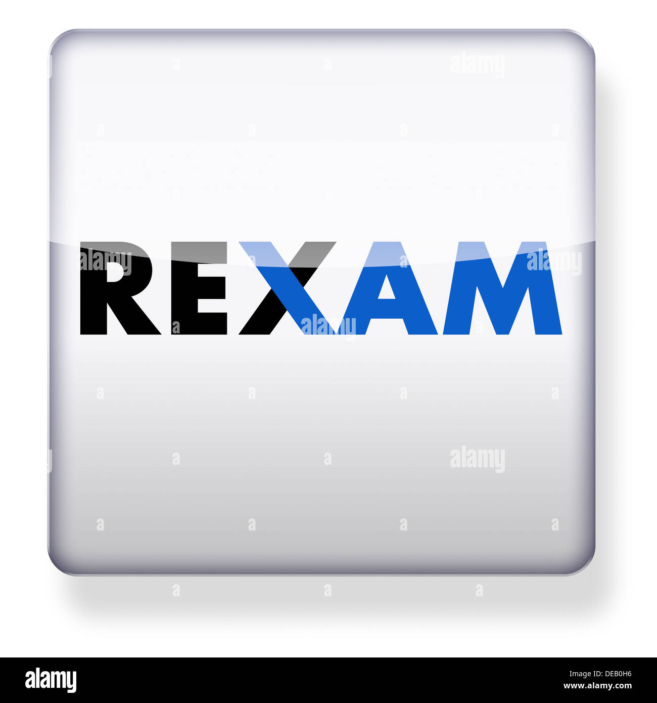 Rexam logo as an app icon. Clipping path included Stock Photo - Alamy