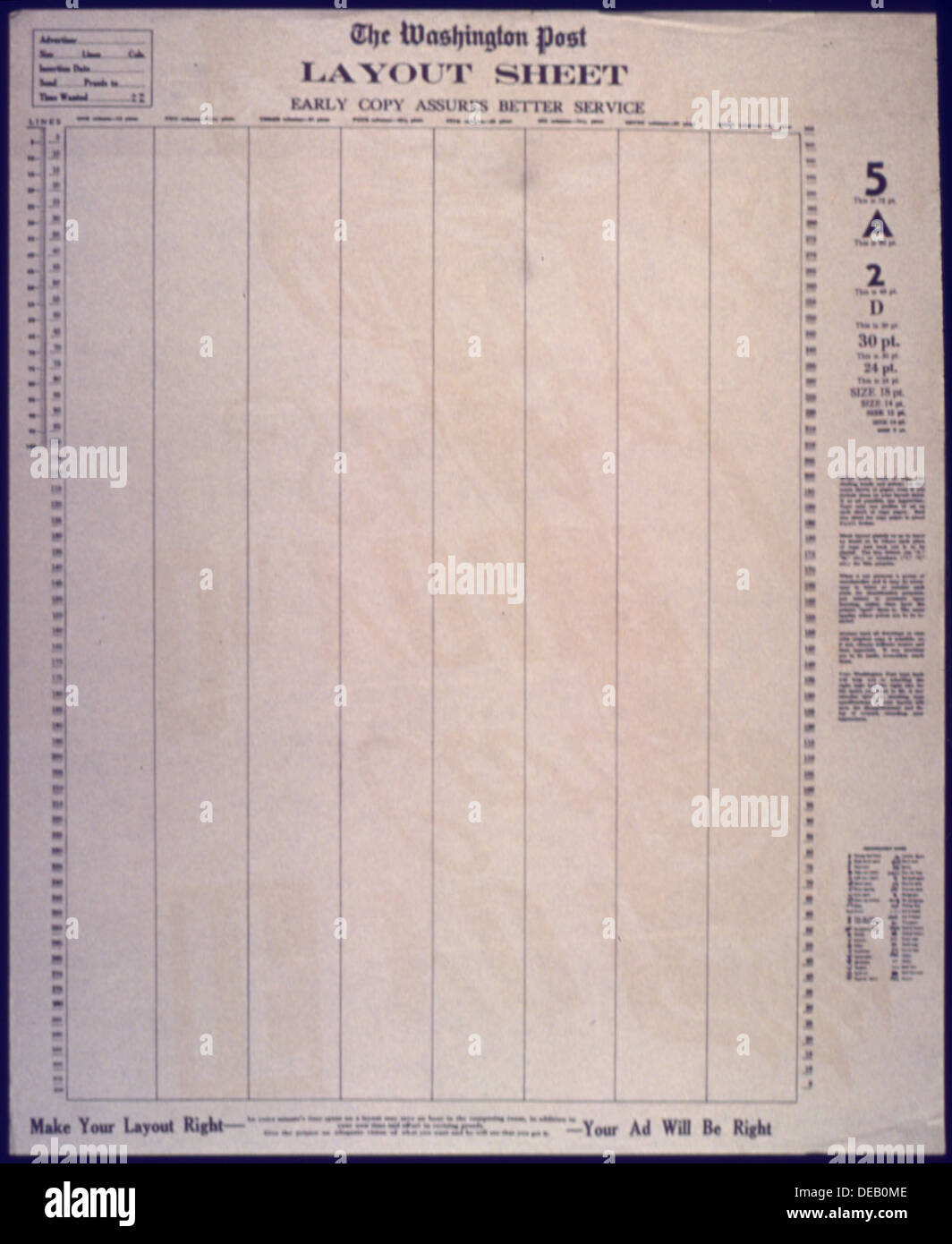 This layout sheet of The Washington Post provides a glimpse into the ...