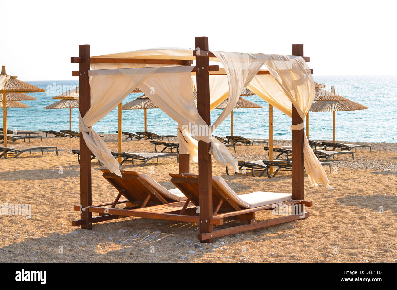 Luxury beach bed Stock Photo - Alamy