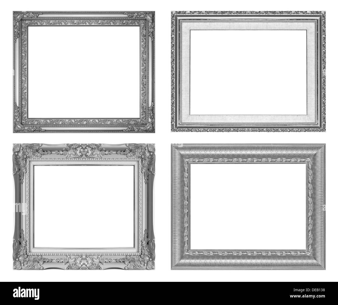 Set of Black vintage frame isolated on white background Stock Photo - Alamy