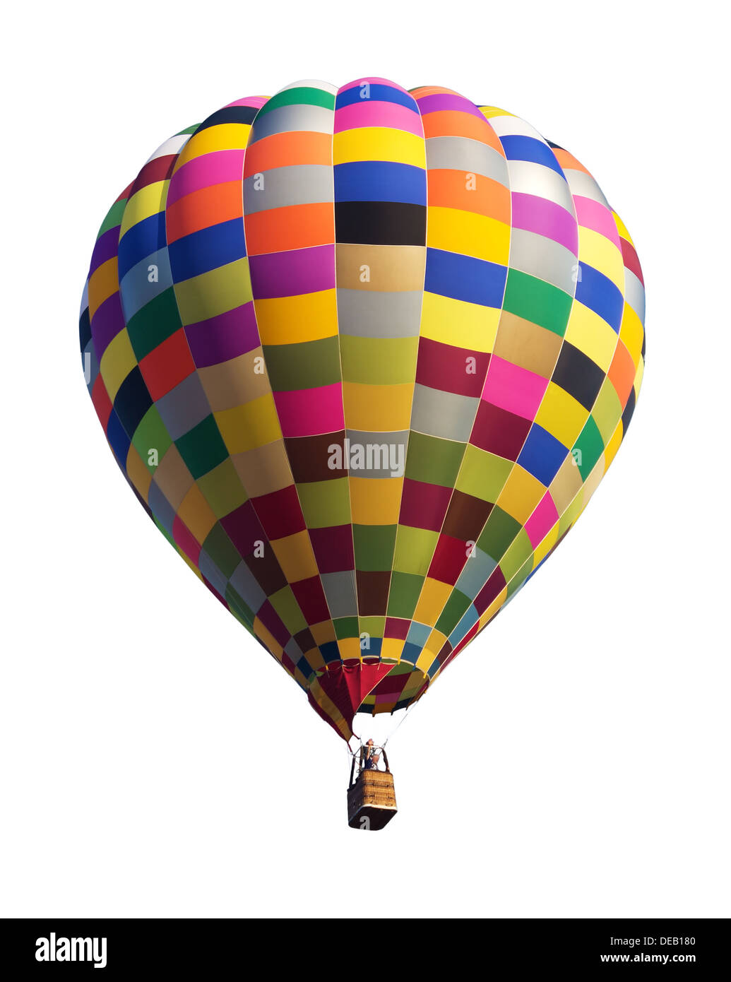 Colorful Hot Air Balloon Isolated on White Stock Photo - Alamy