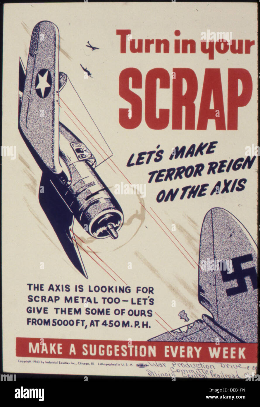 This World War II-era propaganda poster encourages citizens to collect ...