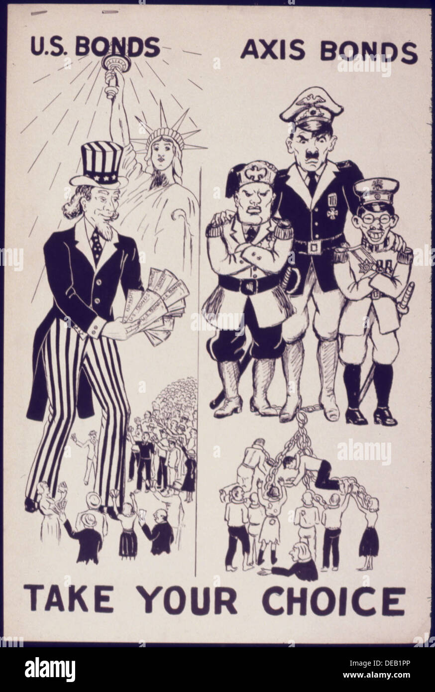 A historical advertisement highlighting the choice between U.S. Bonds ...