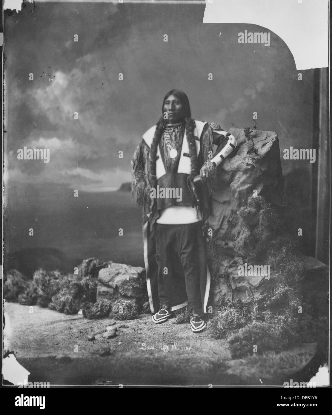 This portrait captures Ute warrior Sam, a member of the Ute tribe. The ...