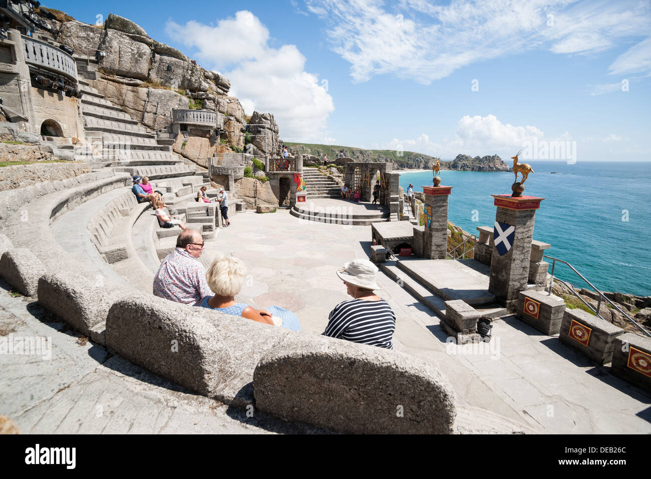 PORTHCURNO, CORNWALL, ENGLAND -Minack Theater, Cornwall. Coastal open ...
