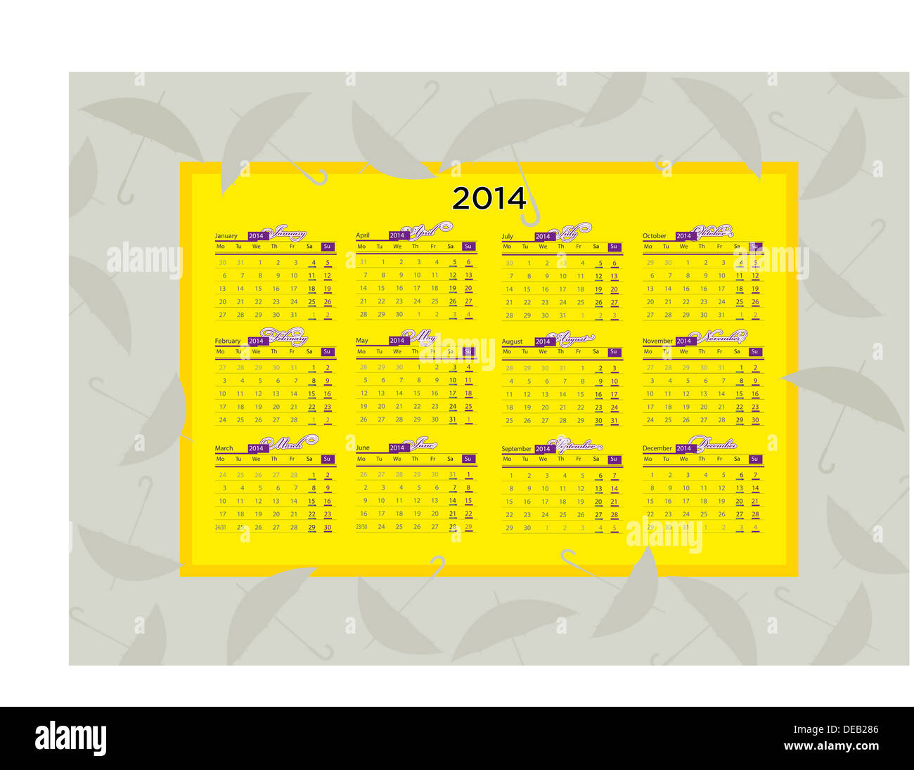 Calendar 2014 hi-res stock photography and images - Alamy