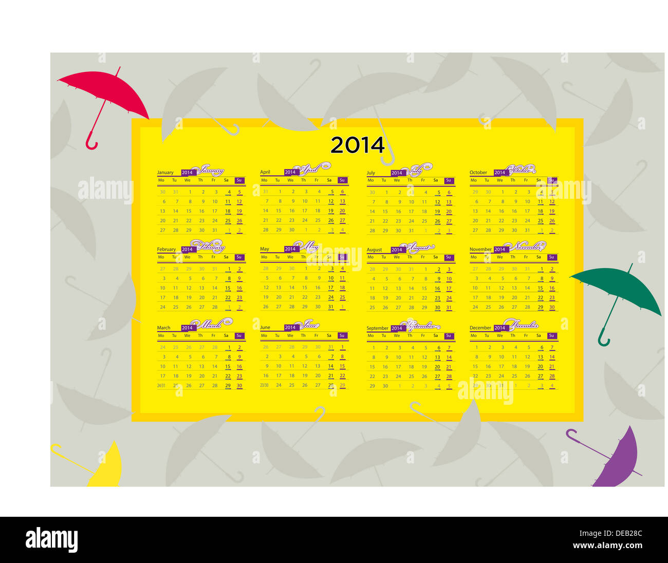 Calendar 2014 hi-res stock photography and images - Alamy