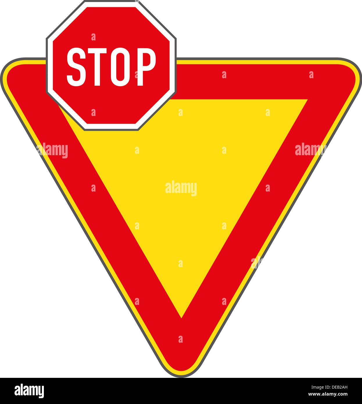 Advisory triangular road sign hi-res stock photography and images - Alamy