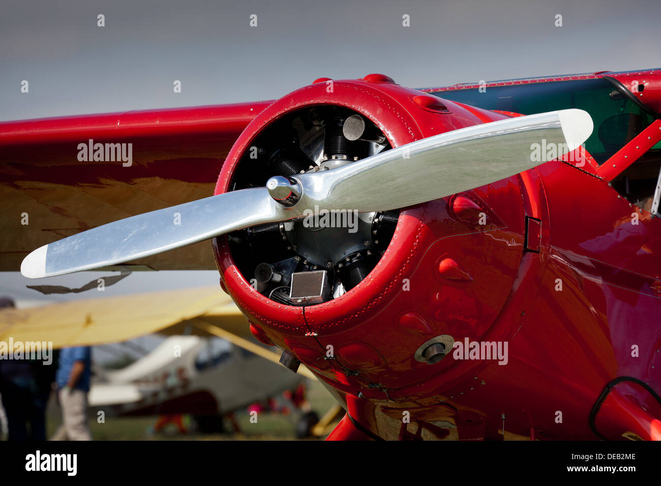 A radial engined classic plane at the Light Aircraft Association rally ...