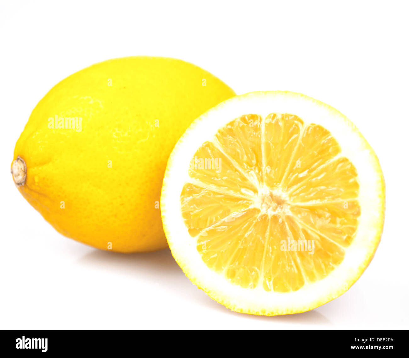 Ripe lemons isolated on white background Stock Photo - Alamy