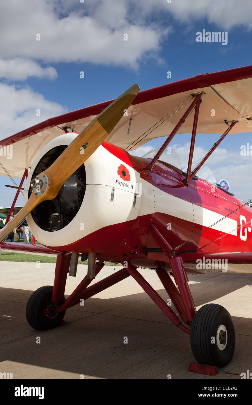 A classic biplane at the Light Aircraft Association rally at Sywell ...