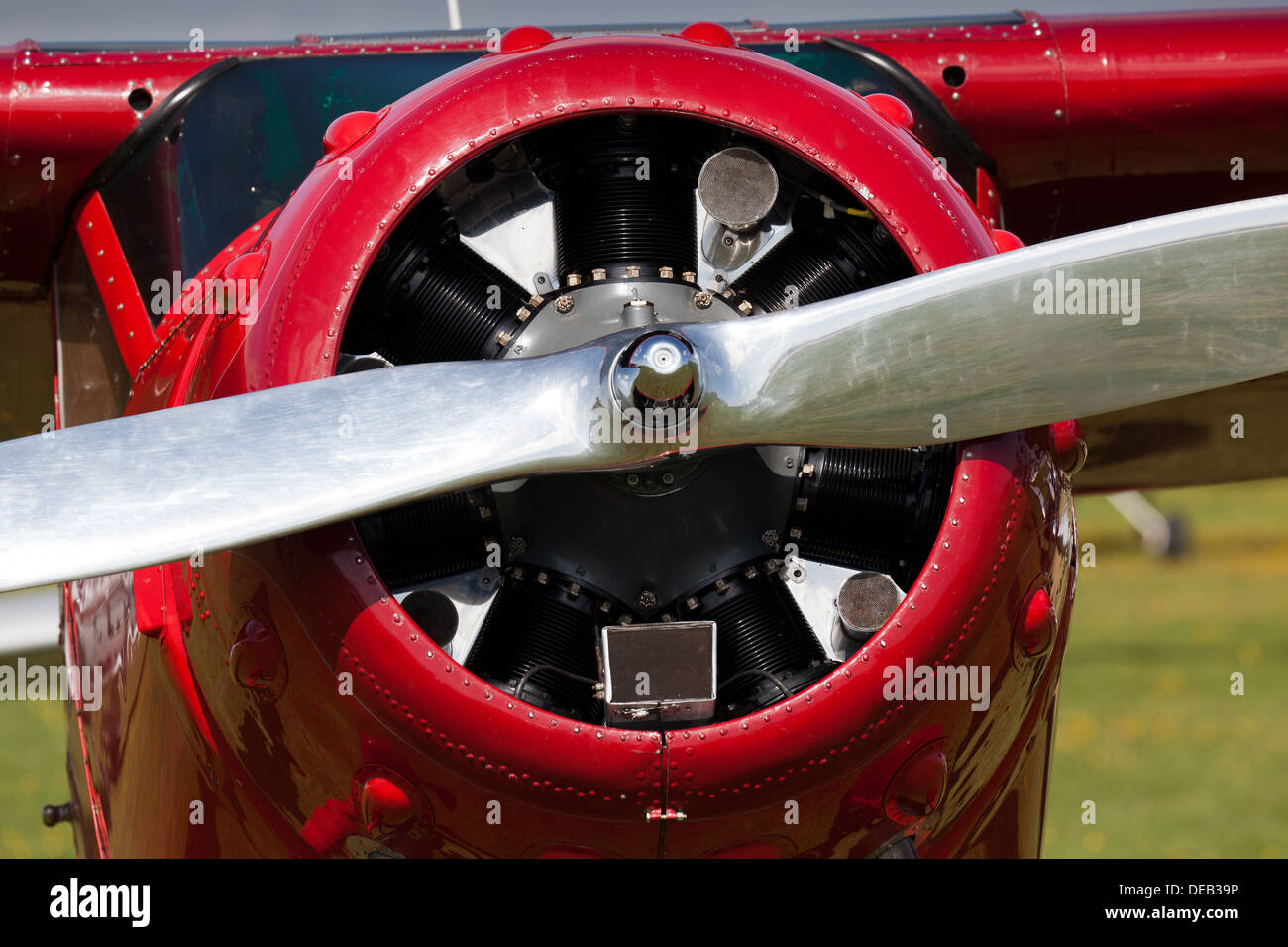 A radial engineat the Light Aircraft Association rally at Sywell Stock ...