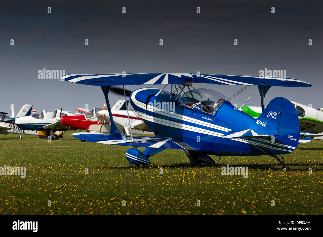 A Pitts biplane at the Light Aircraft Association rally at Sywell Stock ...