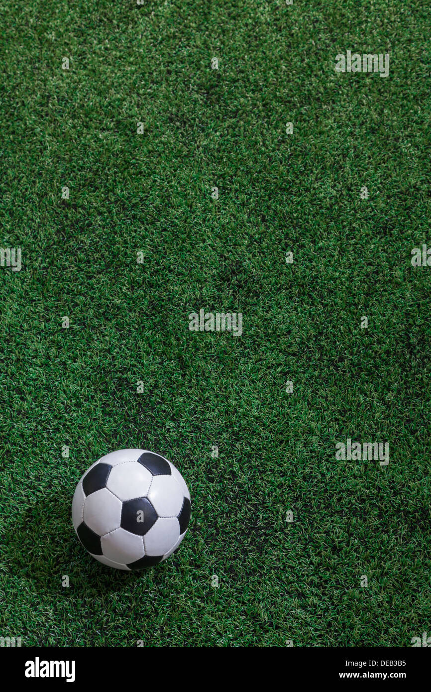 Soccer field with soccer ball Stock Photo - Alamy
