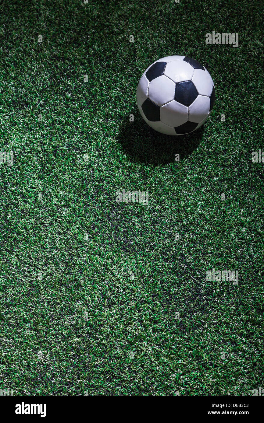 Soccer field with soccer ball Stock Photo - Alamy