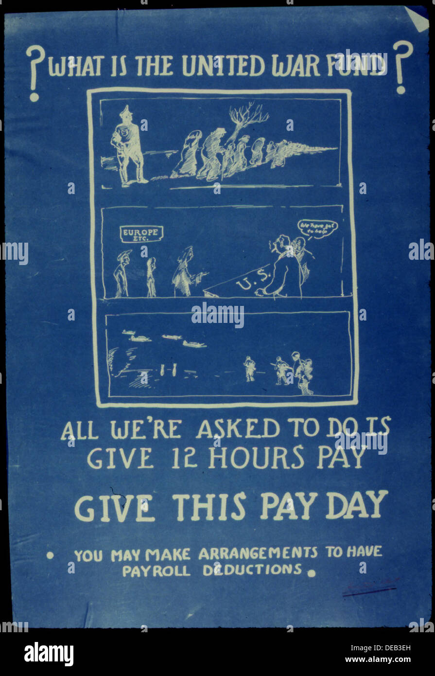 The United War Fund campaign encouraged American workers to donate 12 ...