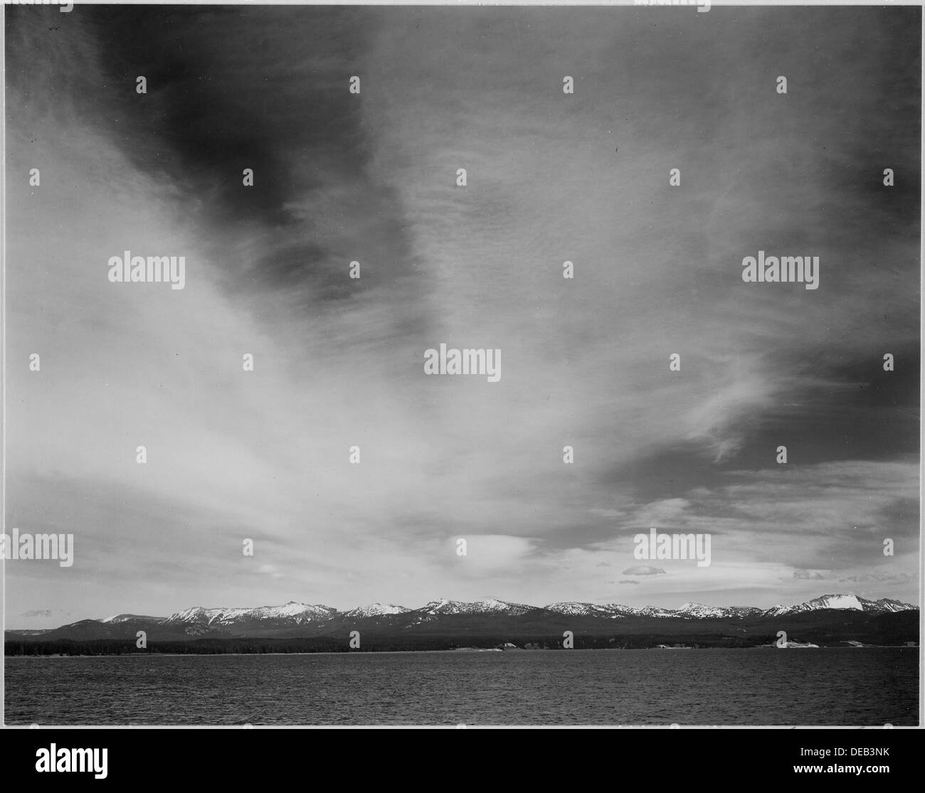 Landscape lake between mountains Black and White Stock Photos & Images - Alamy