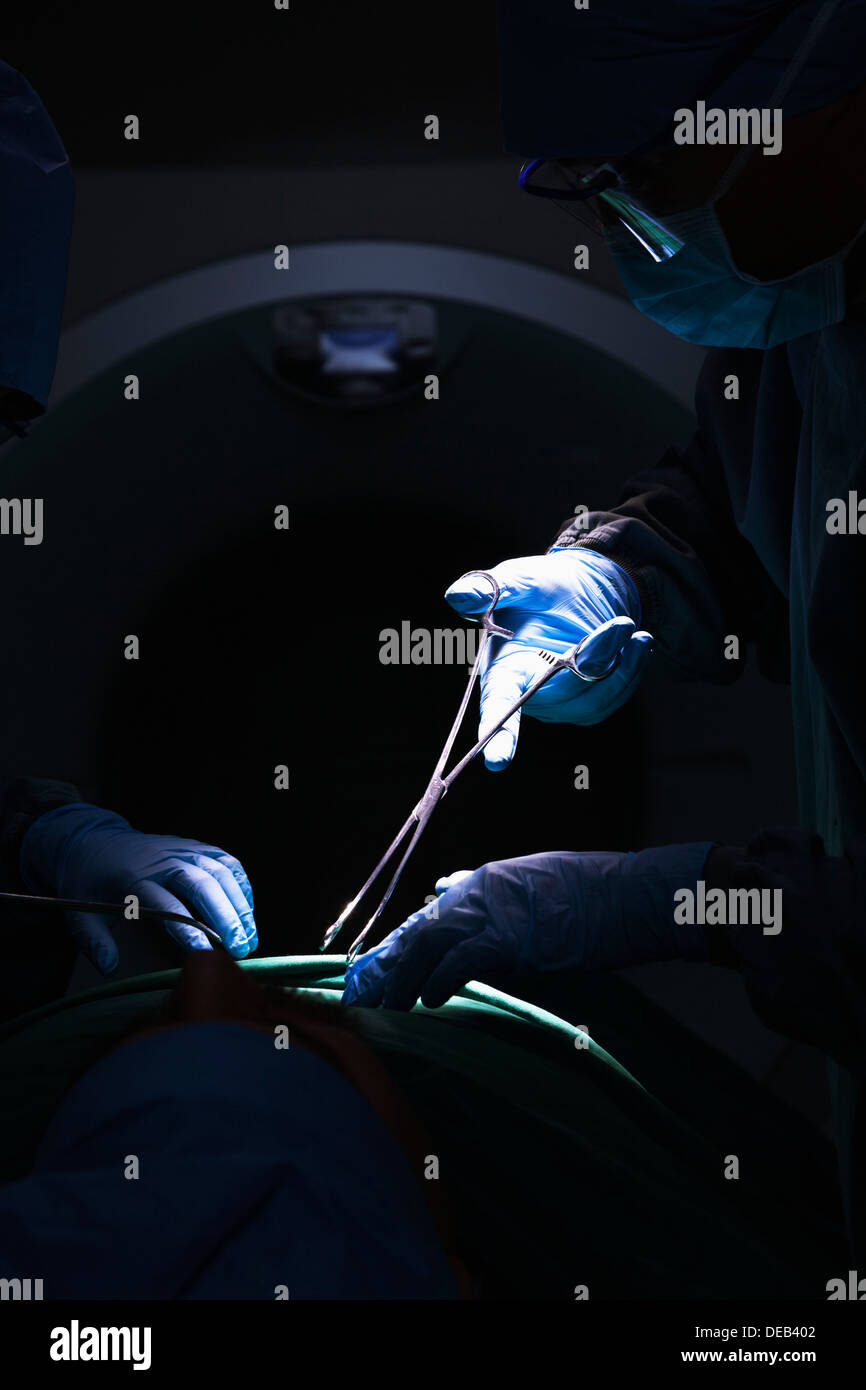 Patient lying on an operating table hi-res stock photography and images ...
