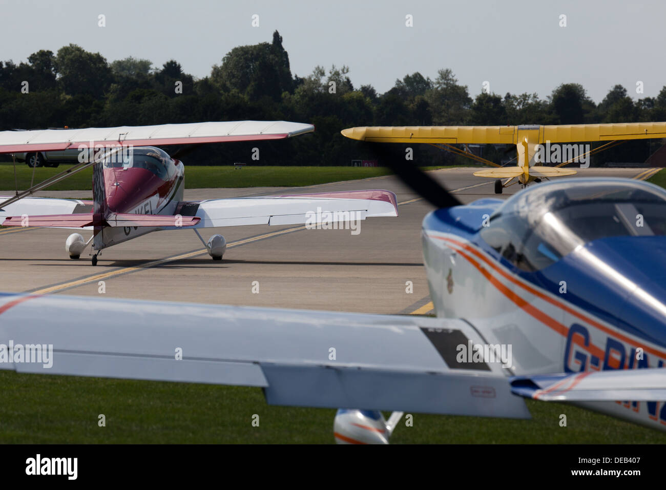 Planes lining up to depart the Light Aircraft Association rally at ...