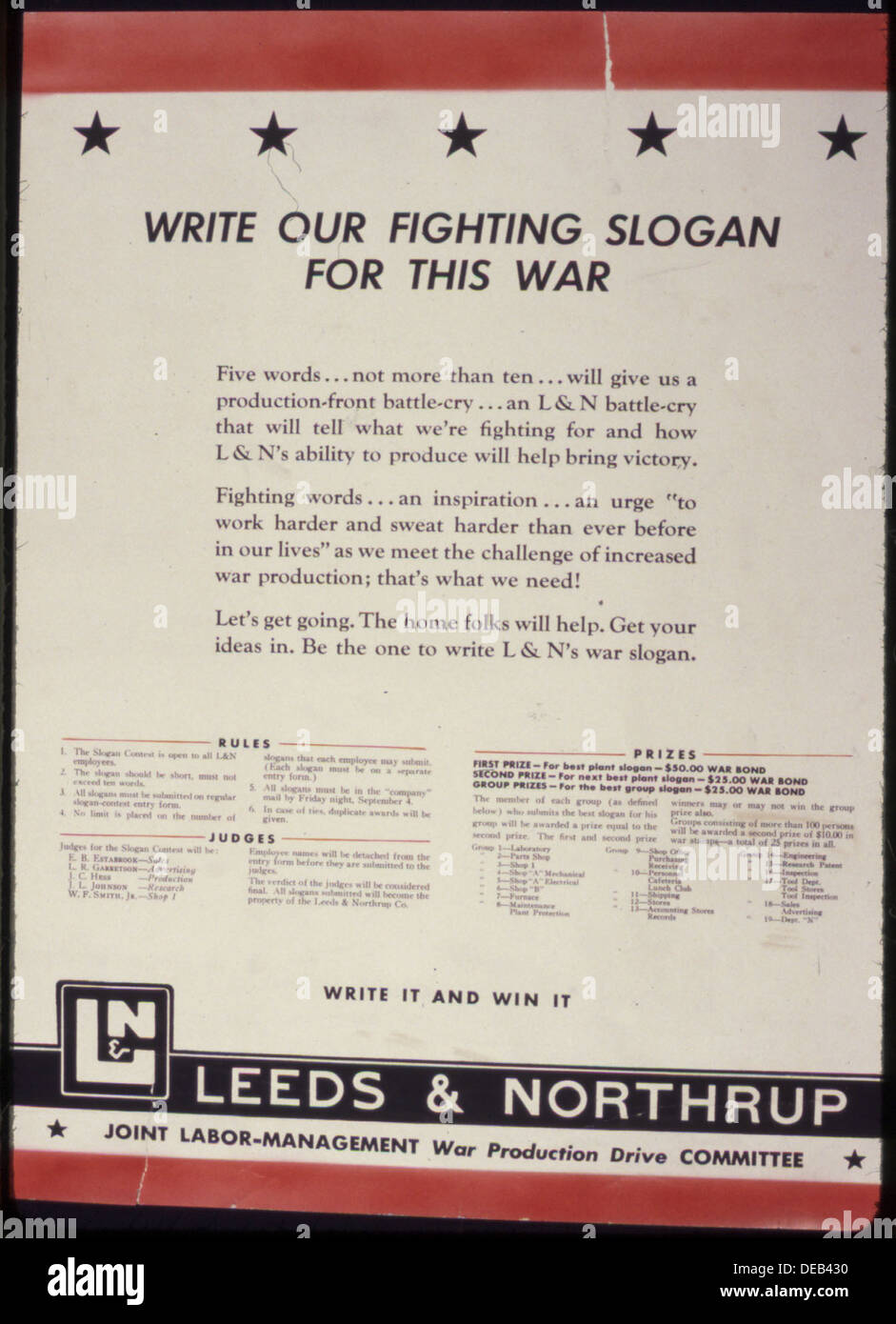 Write Our Fighting Slogan For this War 534219 Stock Photo - Alamy