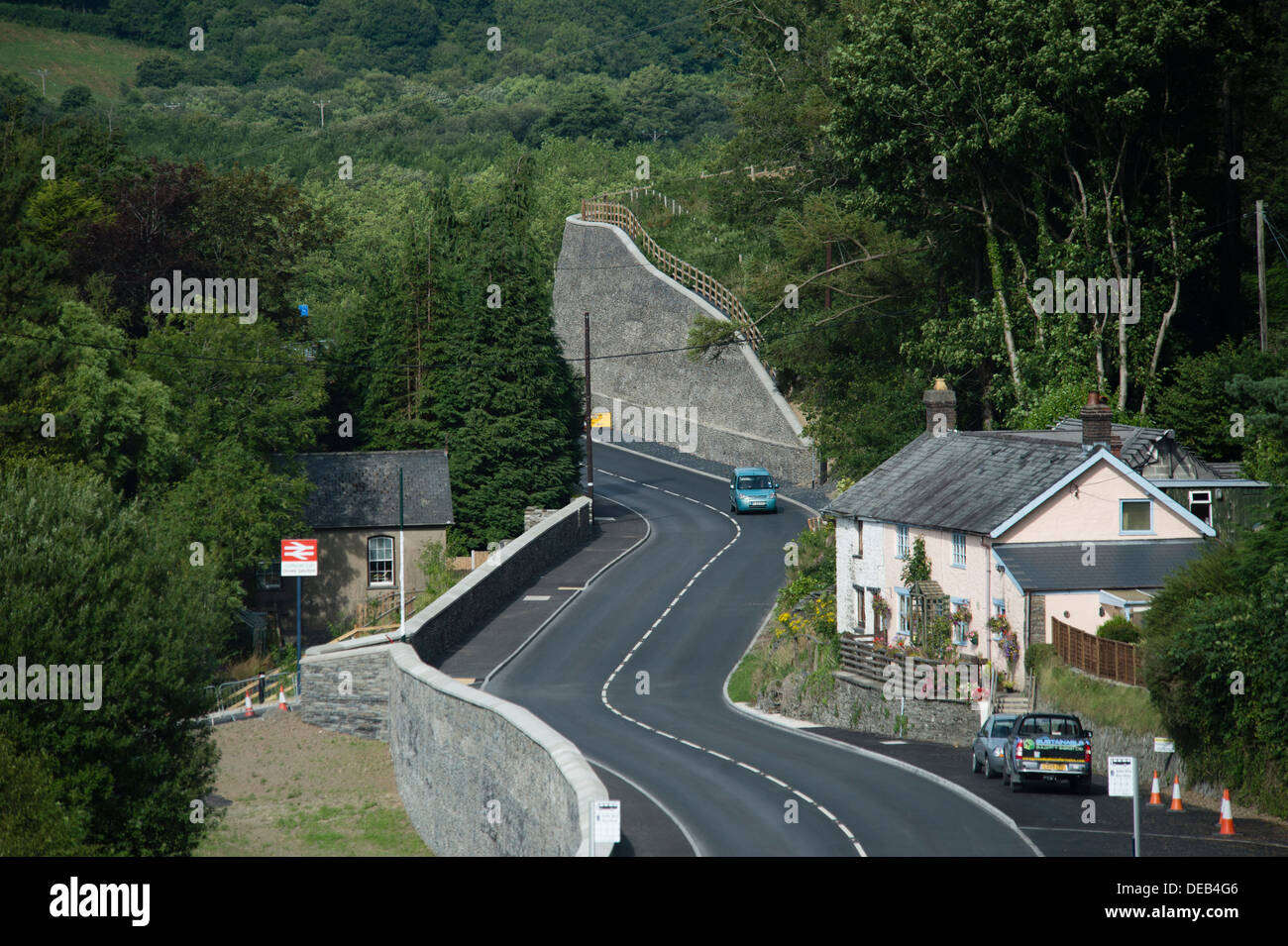 New road , the A487, at Glandyfi, north Ceredigion, Wales UK Stock ...