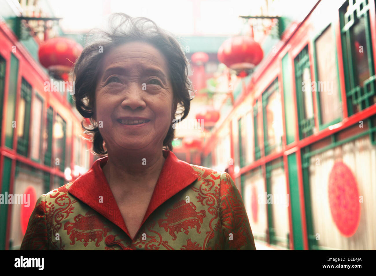 Portrait of senior woman in Chinese traditional clothing Stock Photo ...