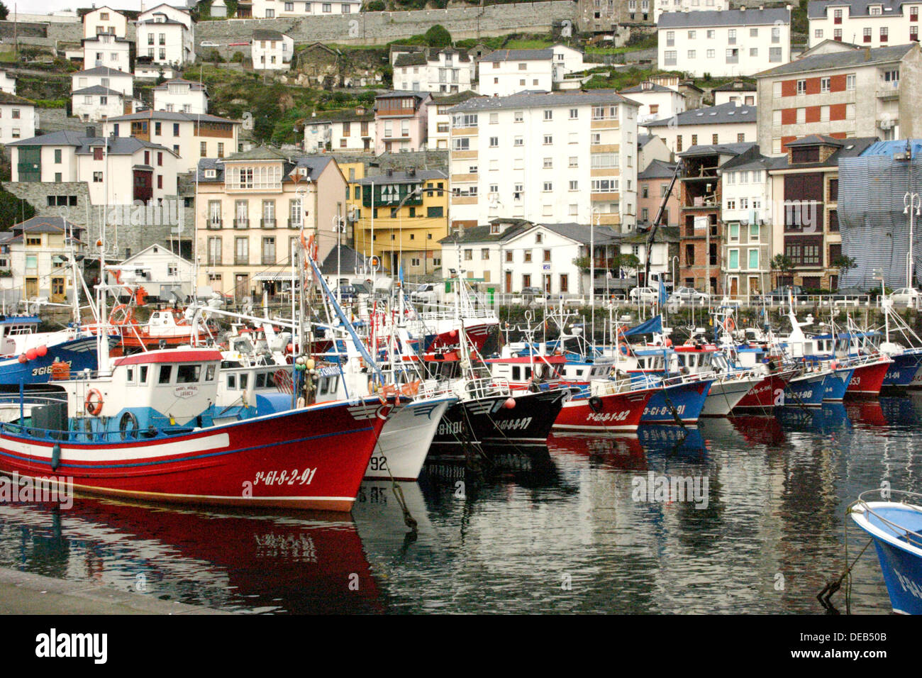 Fishing Boats Luarca Spain Stock Photo - Alamy