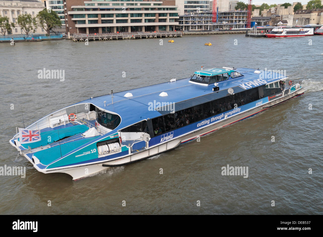 "Monsoon Clipper" No 10 of "Thames Clippers", sponsored by KPMG, ailing ...