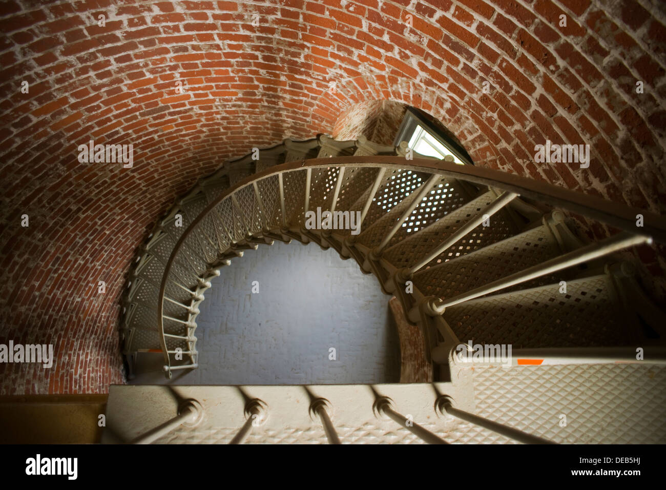 Metal spiral staircase inside historical lighthouse Stock Photo - Alamy