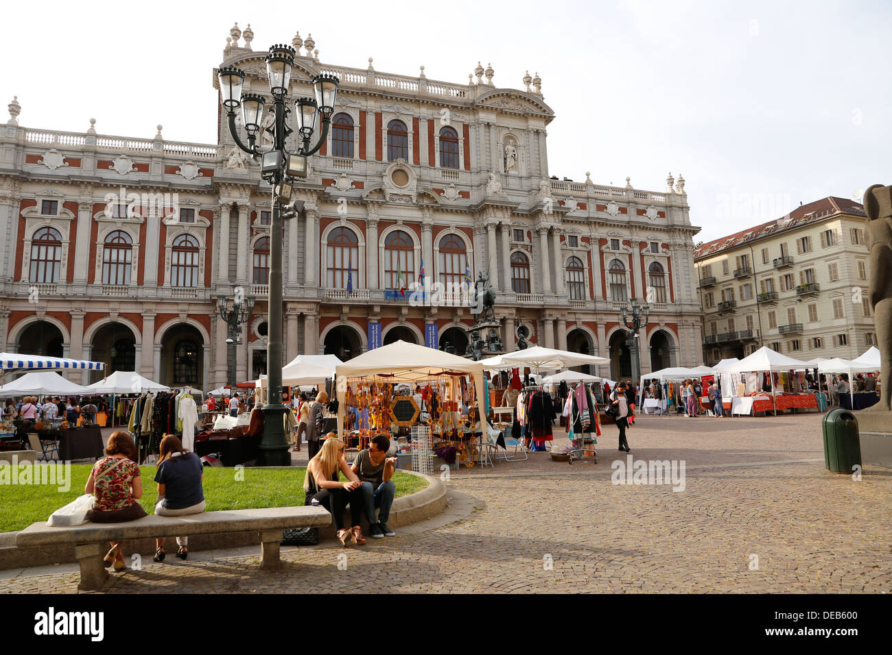 Turin ,the beautiful Carlo Alberto square Stock Photo - Alamy