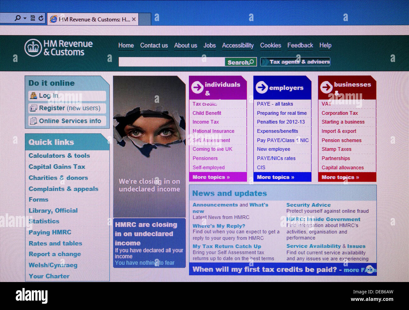 Hmrc website hi-res stock photography and images - Alamy