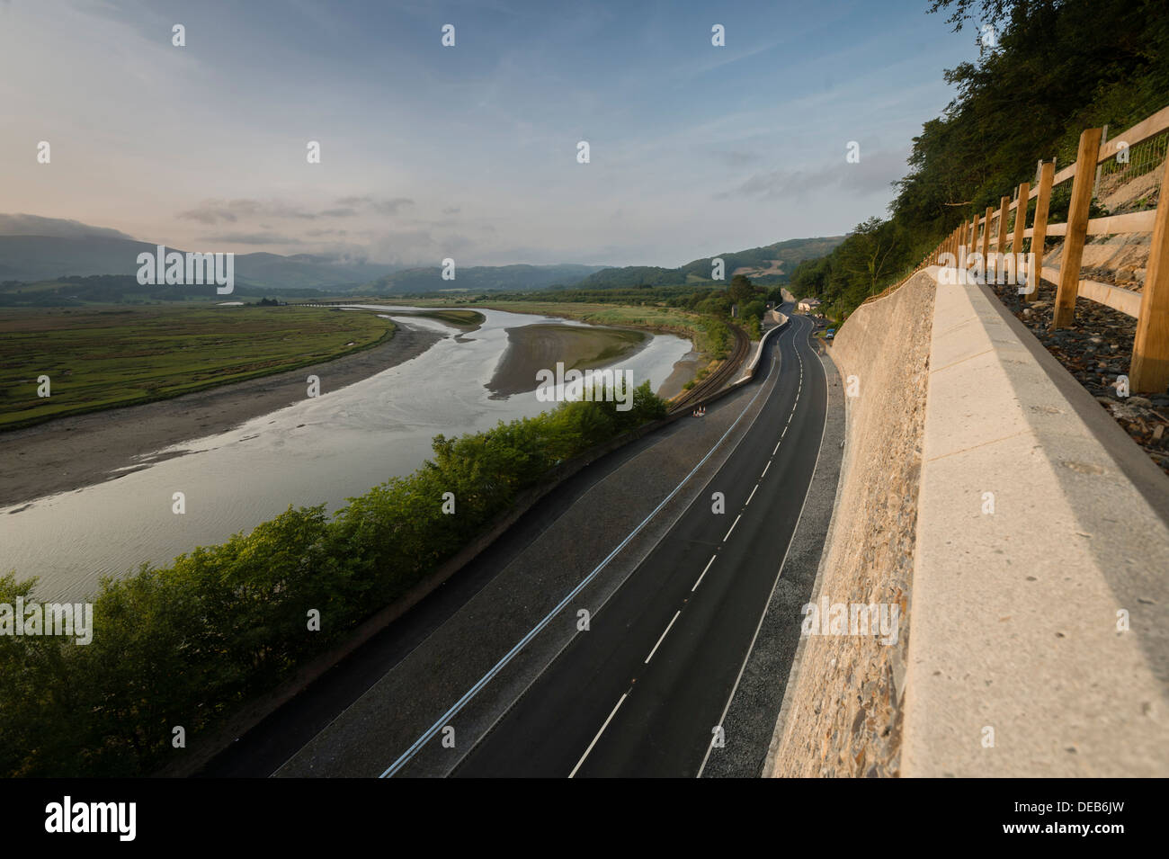 The Glandyfi bends A487 trunk road improvement, Dyfi Estuary, north ...
