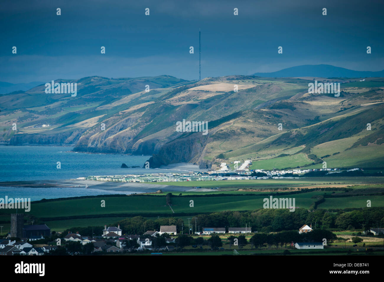 Llanon and Llanrhystud villages Ceredigion coastline , Cardigan Bay ...