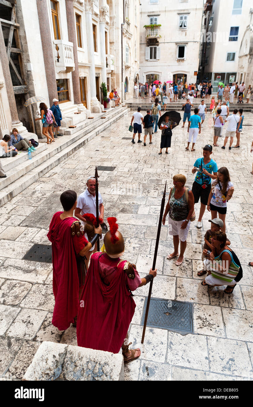 'Centurions' at the Peristyle, Split, region of Dalmatia, Croatia ...